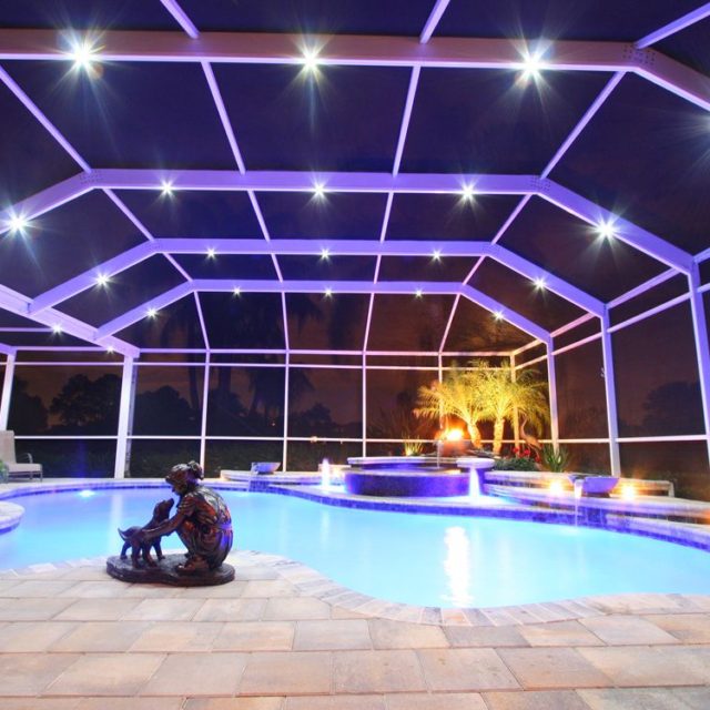 LED Pool Screen Lighting - Chris and Mark Screens
